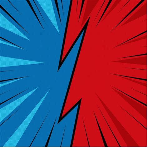 Premium Vector Vector Comic Book Illustration With Lightning In Half Split Background