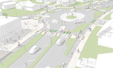 Traffic Circle Roundabout Ahead Sign