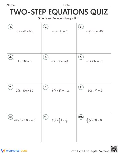 Two Step Equations Worksheets Pdf Sheetifyedu Printable