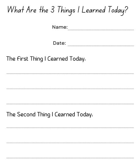 What Are The 3 Things I Learned Today Three Things I Learned