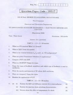Ee Electronic Devices And Circuits May June Question Paper University Question Papers