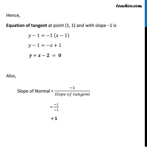 Question Find Equations Of Tangent Normal To X Y