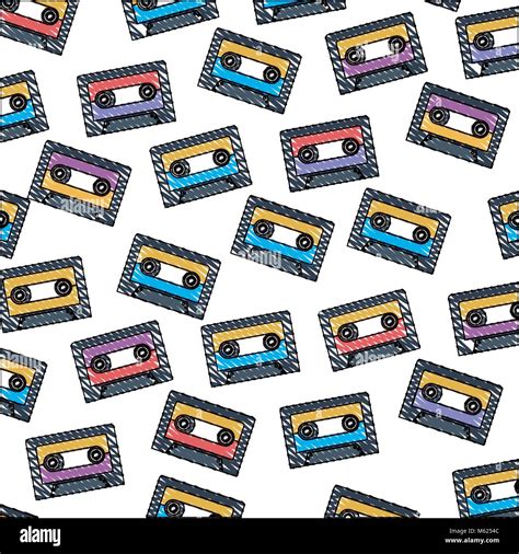 Retro Cassette Pattern Background Stock Vector Image And Art Alamy