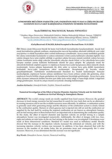 Pdf Numerical Investigation Of The Effect Of Injector Diameter Injection Velocity And Air