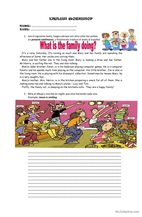 Present Continuous Comprensión Lecto English Esl Worksheets Pdf And Doc