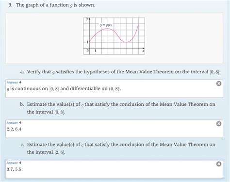 Solved The Graph Of A Function G Is Shown Yg A Verify Chegg Com
