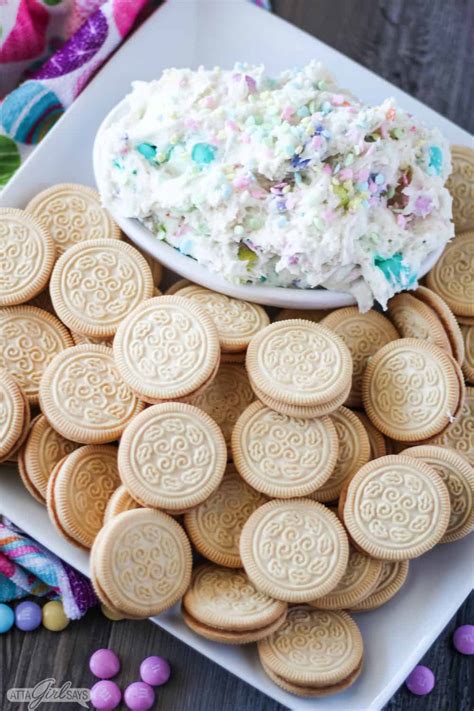 Easy Easter Candy Funfetti Dip With Pastel Sprinkles