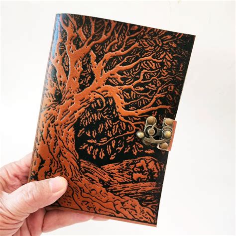Brown Leather Bound Artisan Handmade Embossed Journal Gothic Design
