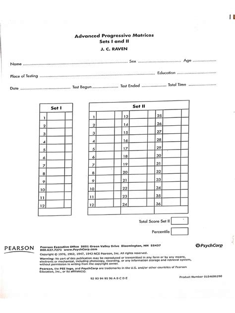Advanced Progressive Matrices Pdf