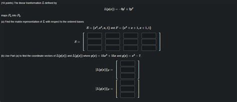 solved l p x −9p′ 2p′′ maps p4 into p3 a find the matrix