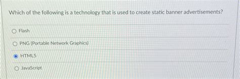 Solved Which Of The Following Is A Technology That Is Used