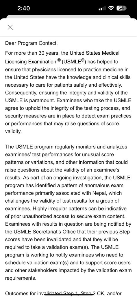 Nepal Students Scores Email From Usmle To Program Directors R