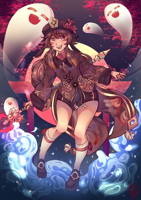 Artstation Hu Tao Fanart Genshin Impact