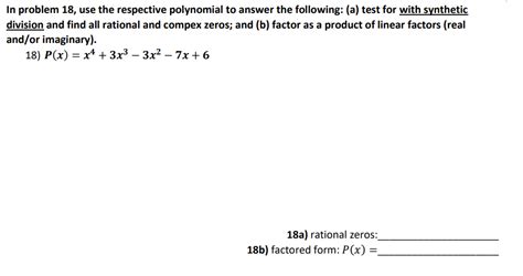 Solved In Problem 18 Use The Respective Polynomial To Chegg Com