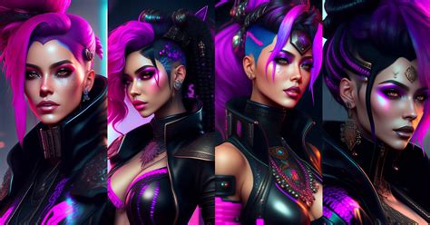 Lexica Ultra Beautiful Freaky Girl Cyberpunk Style Black Pink Hairs