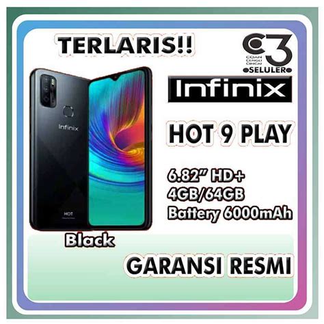 Jual HP Infinix HOT 9 PLAY Ram 4gb Rom 64gb BLACK Di Seller Hansell O2O Margajaya Kota