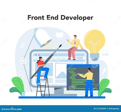 Frontend Development Concept Website Interface Design Improvement Stock Vector Illustration