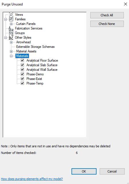 obtaining unused materials in a revit project autodesk community