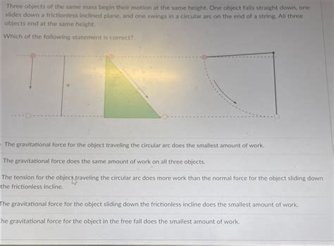 Solved Three Objects Of The Same Mass Begin Their Motion At