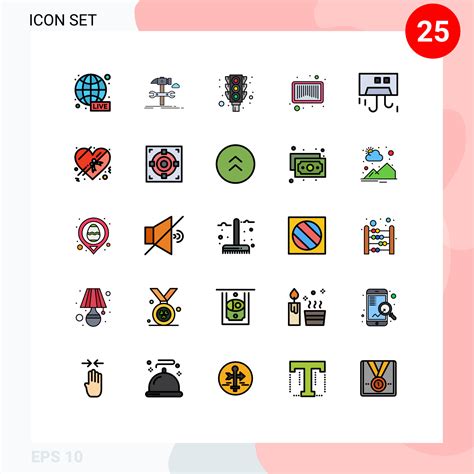 Set Of 25 Modern Ui Icons Symbols Signs For Condition Scan Service