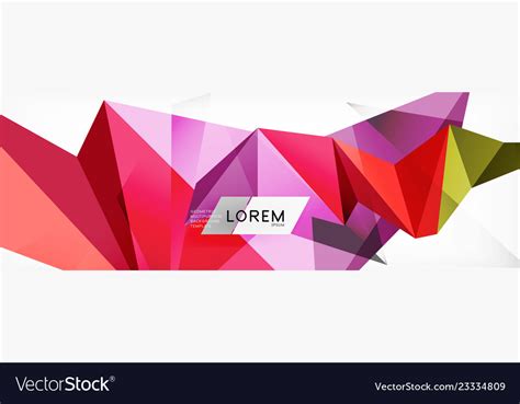 Mosaic Triangular Low Poly Style Abstract Vector Image