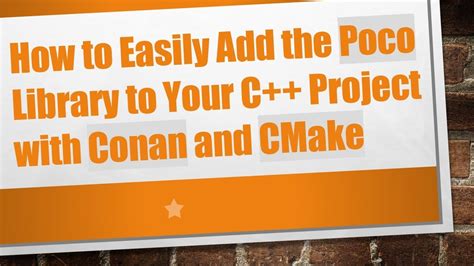 how to easily add the poco library to your c project with conan and cmake youtube