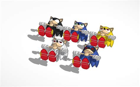 3d Design Sonic Dark Sonic Super Sonic And Hyper Sonic Tinkercad