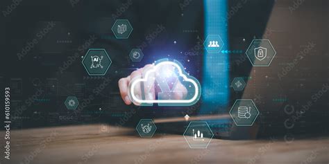 Cloud Computing Backup Technology Concept Access To Server