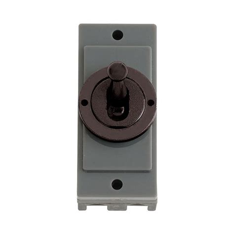 Click MiniGrid Matt Black 10AX Intermediate Toggle Switch Module UKES