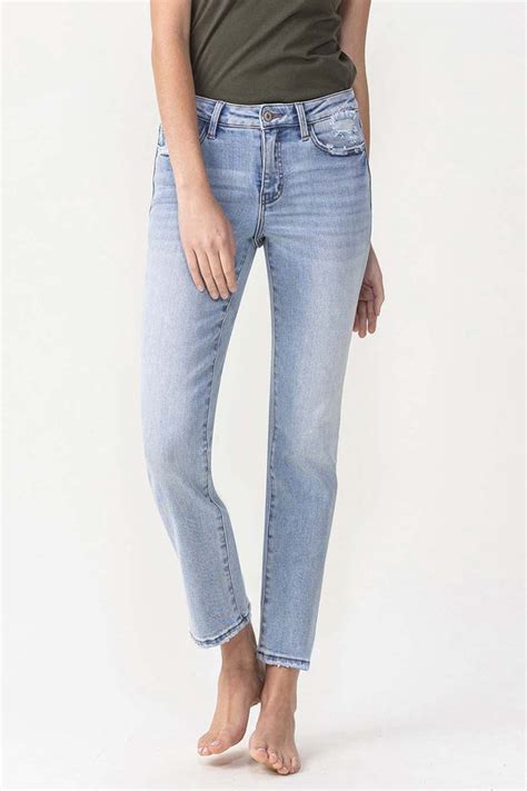 Sale Lovervet By Vervet Mid Rise Slim Straight Jeans Curvy Size