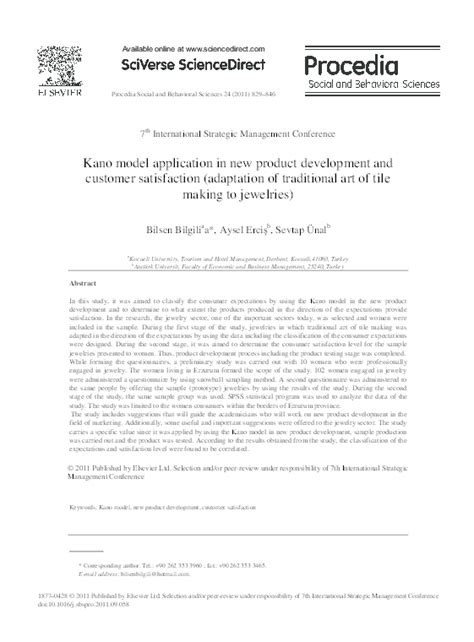 Pdf Kano Model Application In New Product Development And Customer Satisfaction Adaptation Of
