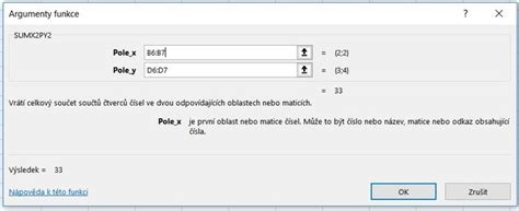 sumx2py2 sumx2py2 funkce součet součtu čtverců v excel Školení