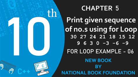 Print A Sequence Of Numbers Using For Loop Lect 85 Class 10