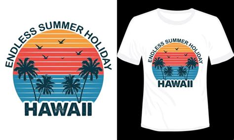Ilustração Em Vetor De Design De Camiseta De Férias De Verão Sem Fim No
