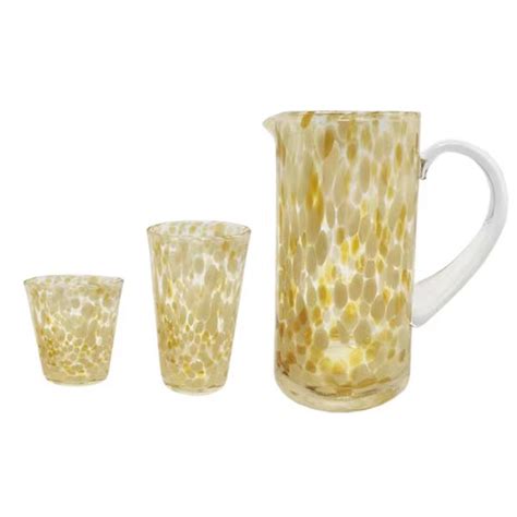 Mexican Hand Blown Glass Drinkware Set Shaan Xi Succeed Trading Coltd