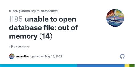 Unable To Open Database File Out Of Memory 14 · Issue 85 · Fr Ser