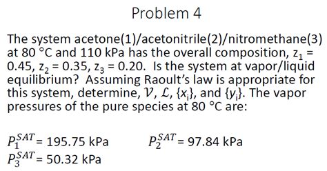 solved the system acetone 1 acetonitrile 2 nitromethane 3