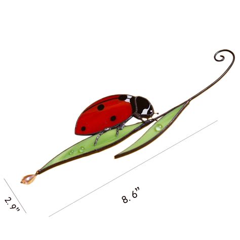Lady Bug Suncatcher Stained Glass Window Opknoping Grandado