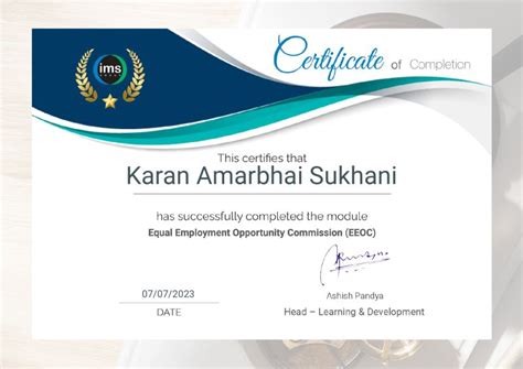 I Am Thrilled To Announce That I Have Successfully Completed The Eeoc