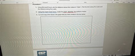 Solved Procedure I Using Microsoft Excel Plot The Distance Chegg
