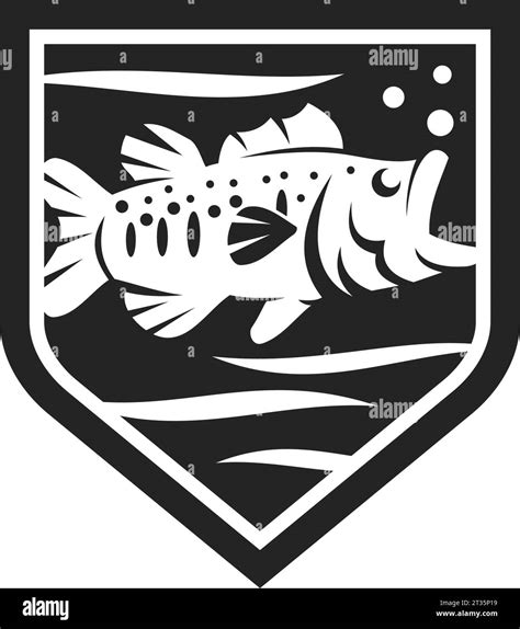 Largemouth Bass Fish Logo Template Isolated Brand Identity Icon