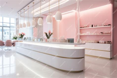 Premium Photo Reception Beauty Salon Interior Space Room Generate Ai