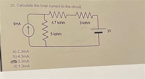 Solved Calculate The Total Current In The Circuit A Chegg Com