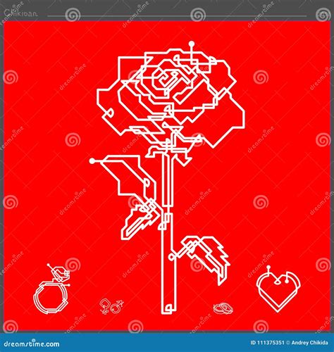 The Rose Flower Icon Is Created By A Straight Line Continuous Stock Illustration Illustration