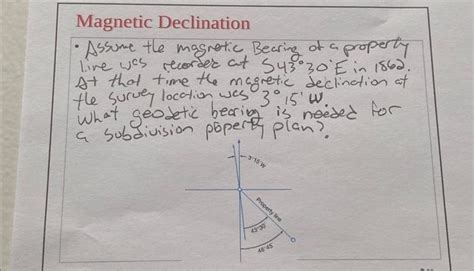Solved Magnetic Declination Assume The Magretic Bearing Of