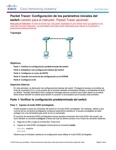 2234 Packet Tracer Configuring Initial Switch Settings Ilm Packet Tracer Configuración