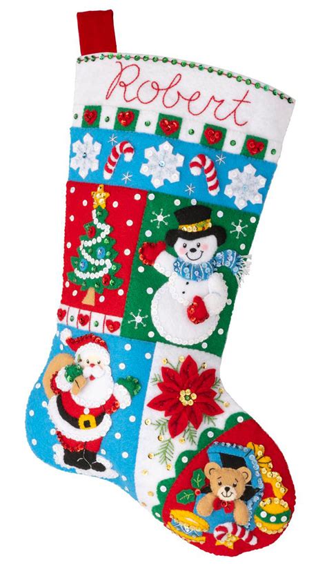 Holiday Patchwork Felt Stocking Kit From Bucilla Available At Merrystockings
