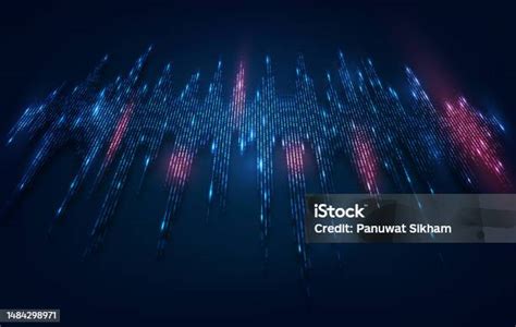 추상적 인 파란색 디지털 이퀄라이저 음파 패턴 요소의 벡터 개념에 대한 스톡 벡터 아트 및 기타 이미지 개념 개념과 주제 동점골 Istock