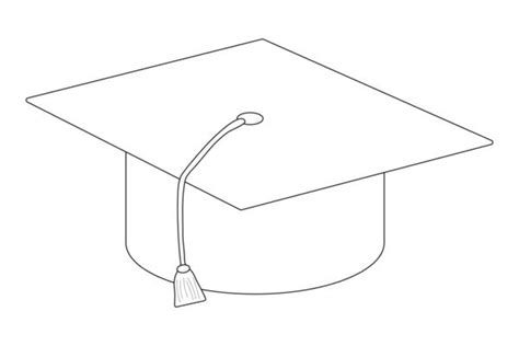 Graduation Cap Outline Drawing Vector Art Icons And Graphics For Free Download