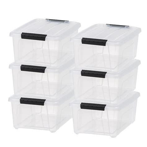 Iris 135 Quart Storage Container With Hinged Lid Plastic Clear 6